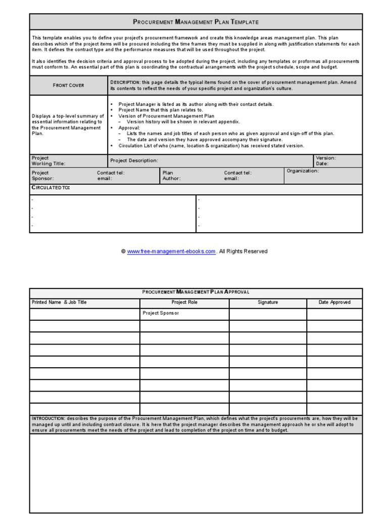 Fme Procurement Plan Template | PDF | Procurement | Request For Proposal