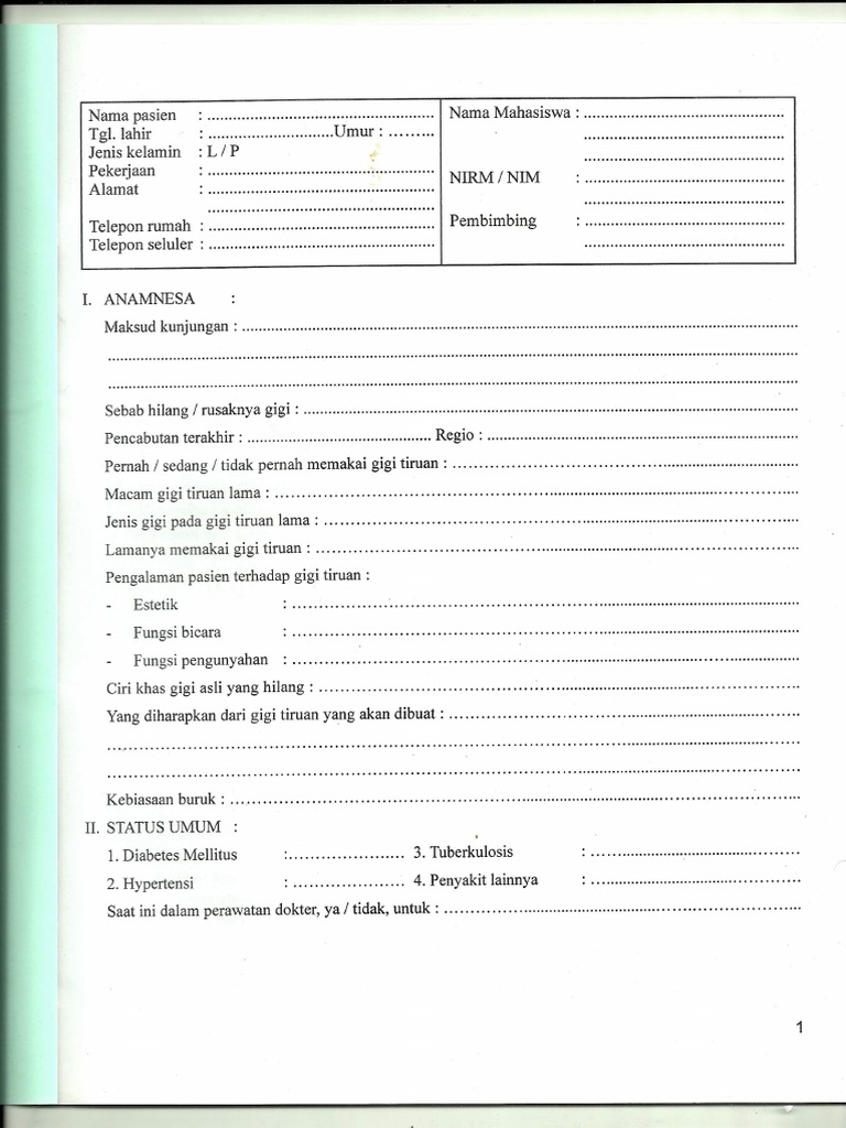 SKILLS LAB PROSTO - Status Prostodonsia (SMT 7) | PDF