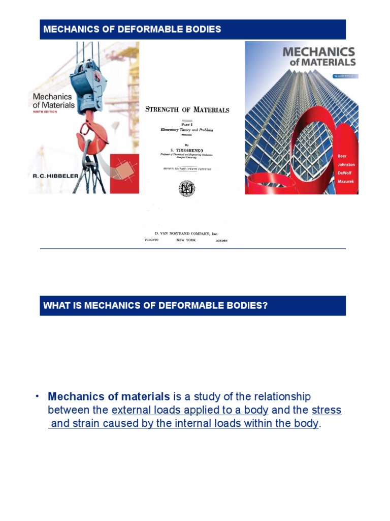 Mechanics of Deformable Bodies | PDF | Stress (Mechanics) | Classical ...