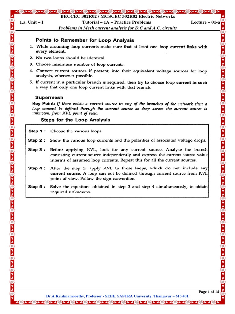 Mesh Current Analysis Problems | PDF