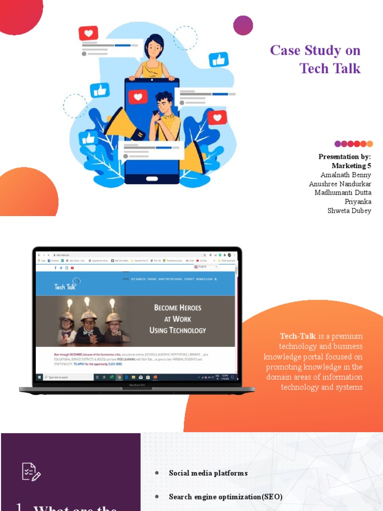 Case Study On Tech Talk: Presentation By: Marketing 5 | PDF | Search ...