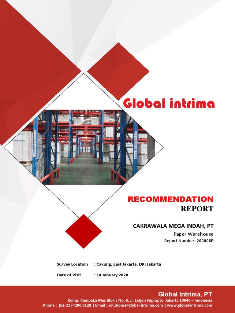 Recommendation Report Cakrawala Mega Indah PT BSA Warehouse | PDF ...