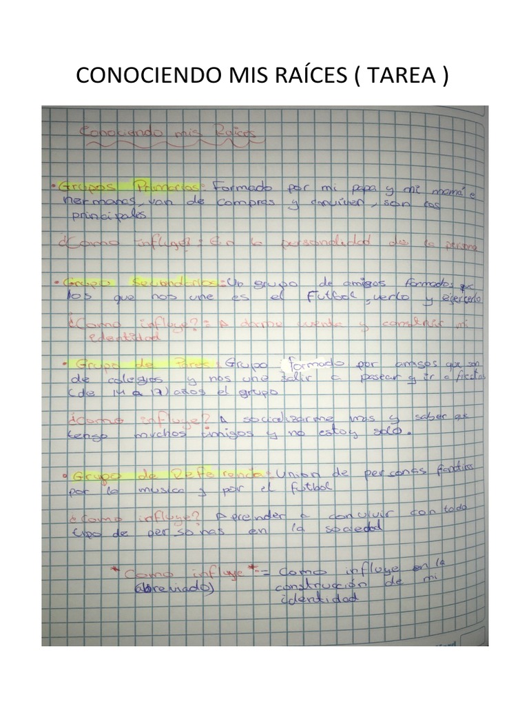 Conociendo Mis Raíces - Tarea | PDF