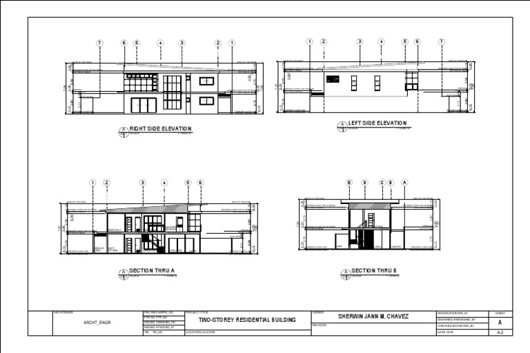 Right Side Elevation Left Side Elevation: Two-Storey Residential ...