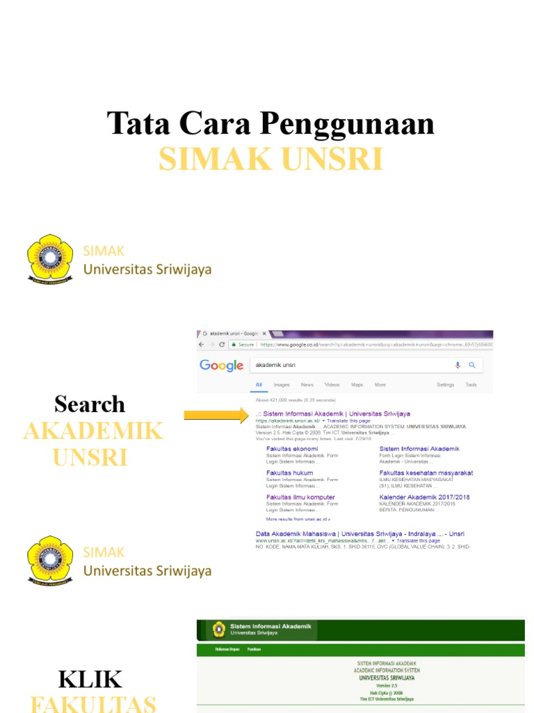 Tata Cara Penggunaan SIMAK UNSRI | PDF | Karier & Perkembangan