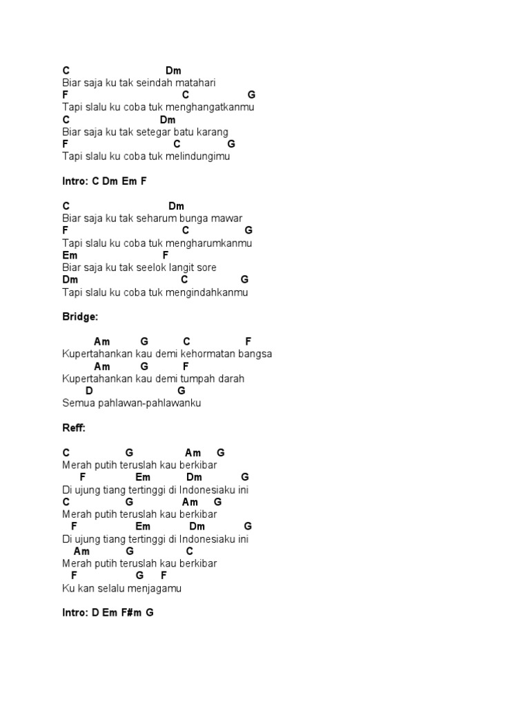 Chord Lagu Merah Putih | PDF