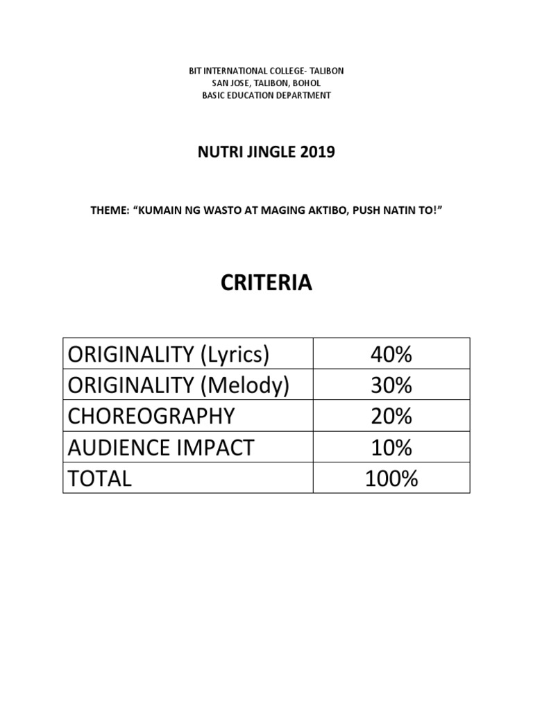 Criteria Nutrition Month Contest | PDF