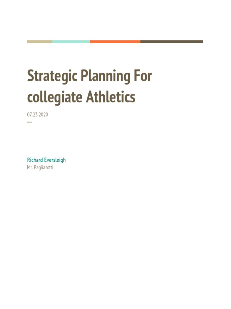 Strategic Planning For Collegiate Athletics: Richard Eversleigh | PDF ...