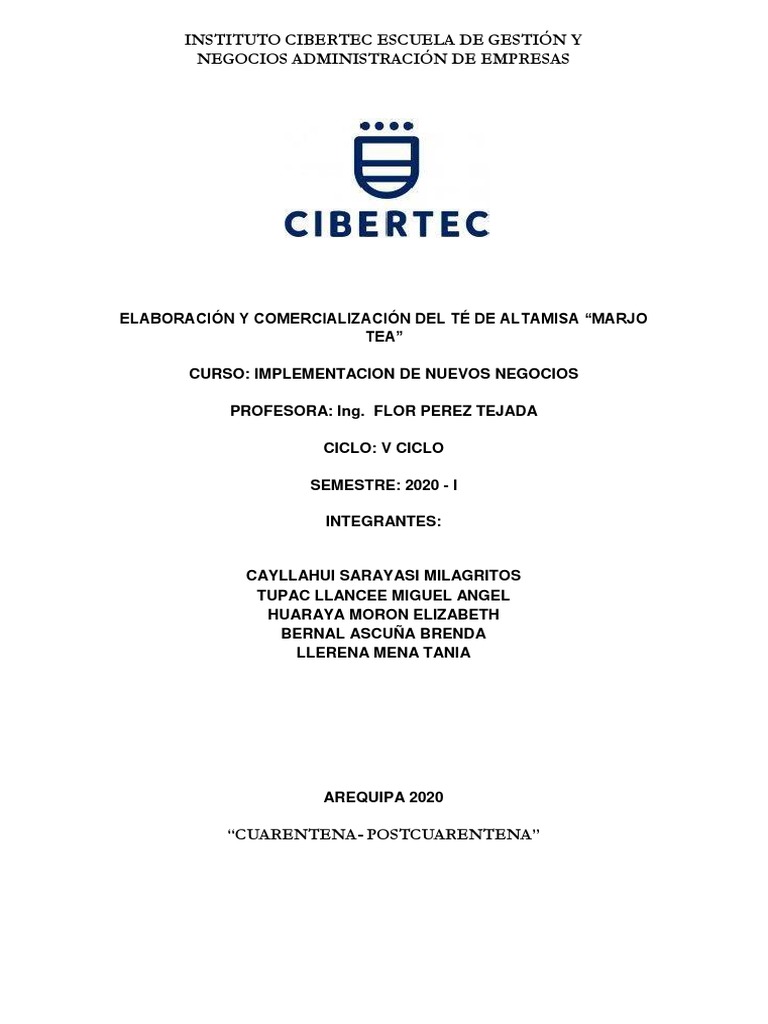Elaboración y comercialización del té de altamisa 'Marjo Tea' para ...
