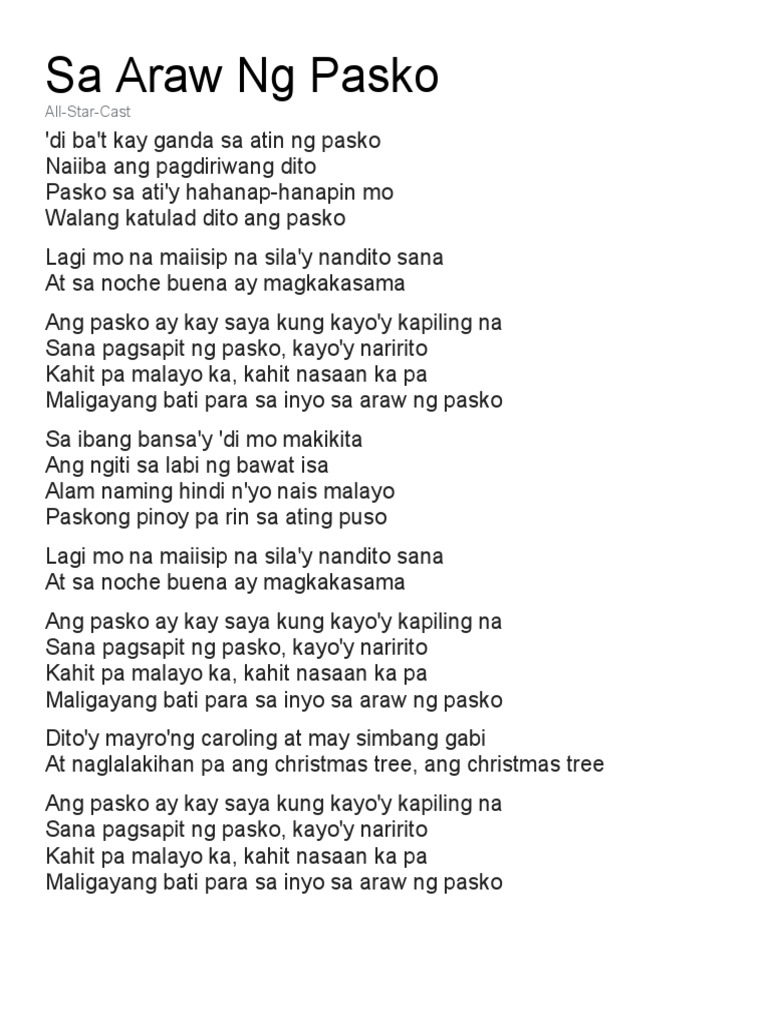 Sa Araw NG Pasko | PDF