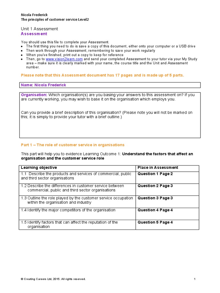 Unit 1 Assessment Assessment | PDF | Occupational Safety And Health ...