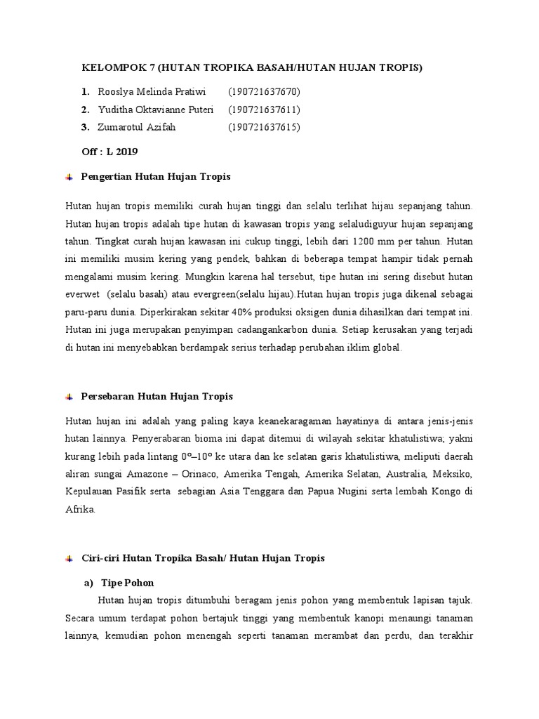 Hutan Tropika Basah - Kelompok 7 | PDF