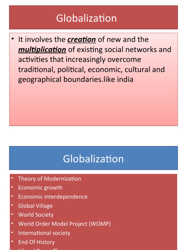 Globalization: Multiplication of Existing Social Networks and ...