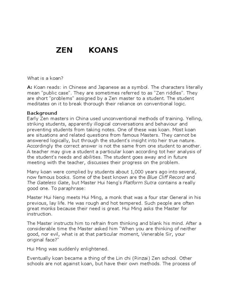 Zen Koans | PDF | Kōan | Zen