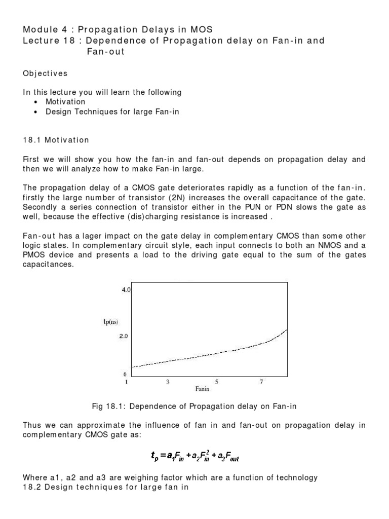 Module 4: Propagation Delays in MOS Lecture 18: Dependence of ...