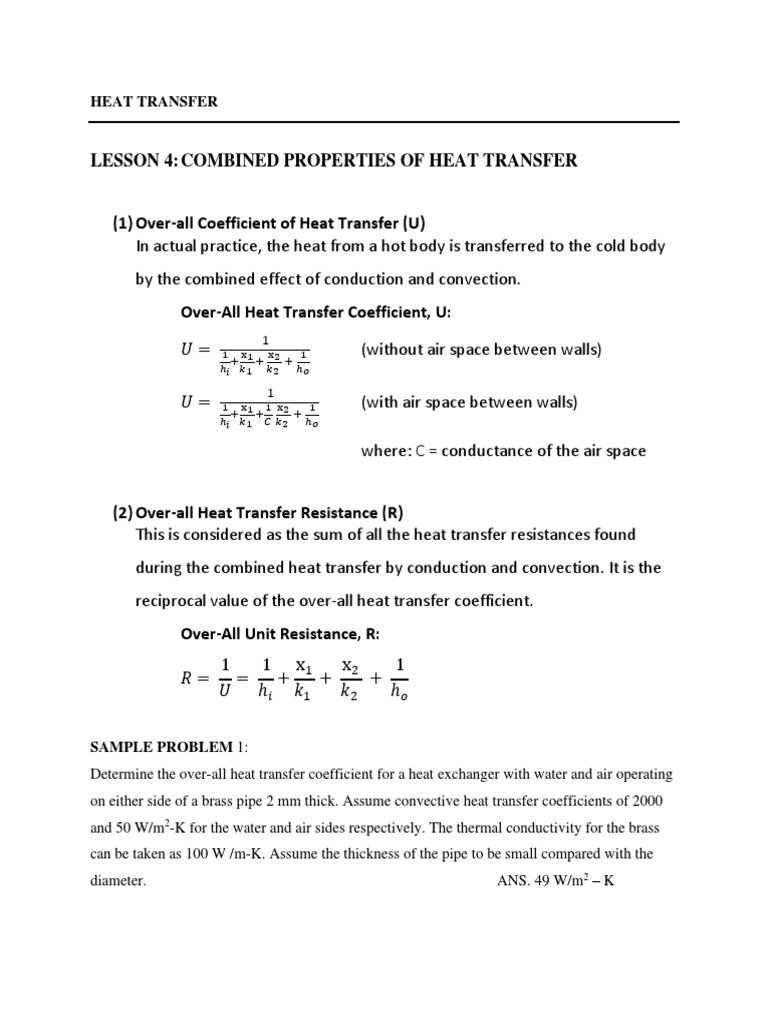 Heat Transfer - Lesson 4. | PDF | Heat Transfer | Thermal Conduction