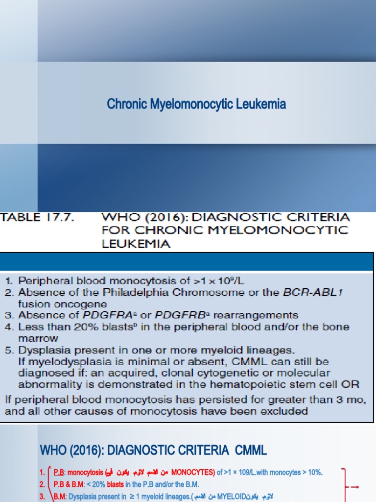 Chronic Myelomonocytic Leukemia | PDF | Clinical Medicine | Diseases And Disorders