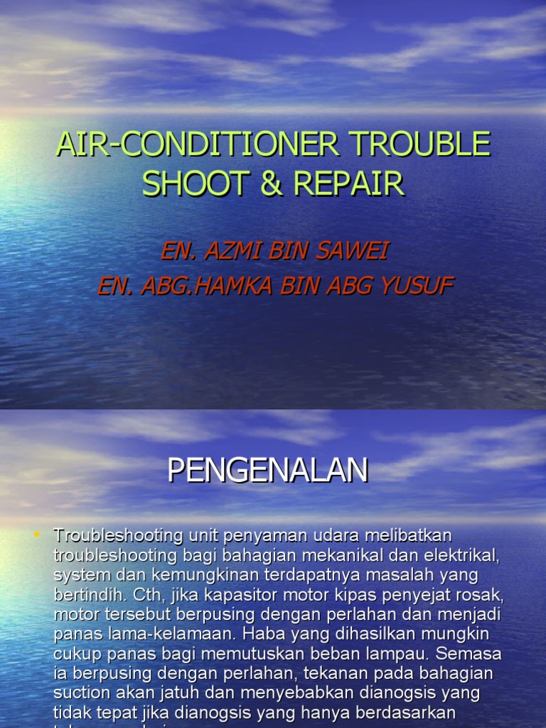 Air Conditioner Trouble Shoot Repair Pdf