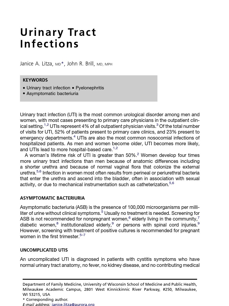 UTI | PDF | Urinary Tract Infection | Urinary Incontinence