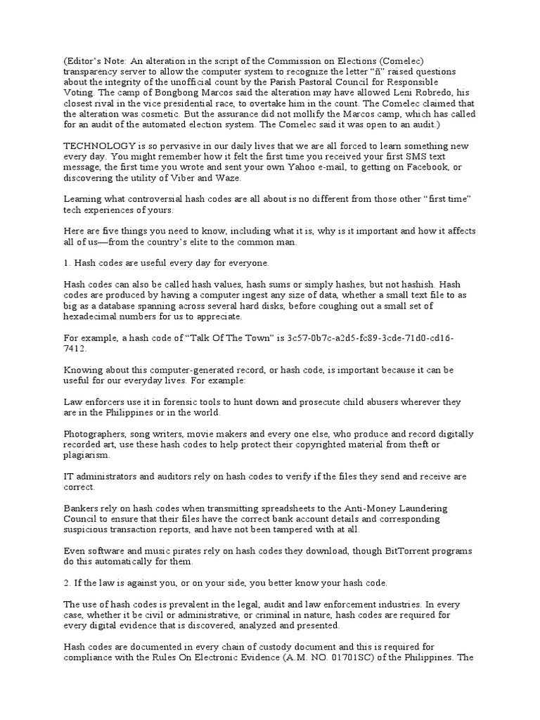 5 Things To Know About Hash Codes | PDF | Cryptography | Fingerprint