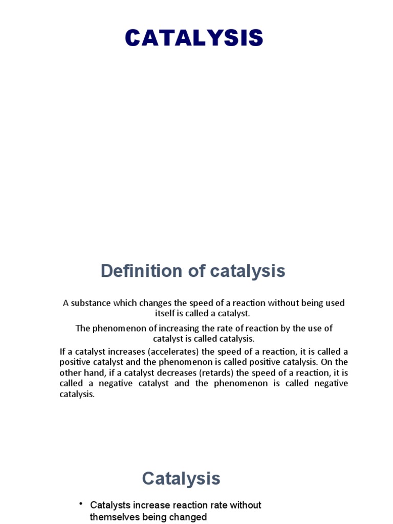Catalysis Application | PDF | Heterogeneous Catalysis | Catalysis