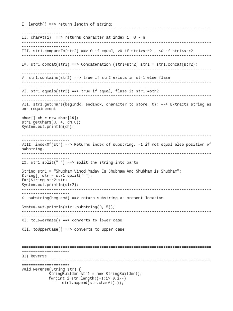 Strings in JAVA | PDF | String (Computer Science) | Mathematical Logic