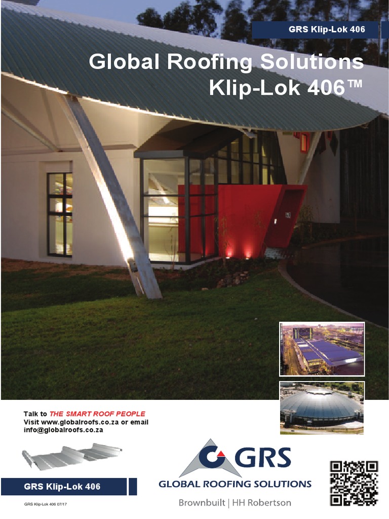 Global Roofing Solutions Klip-Lok 406 | PDF | Sheet Metal | Roof
