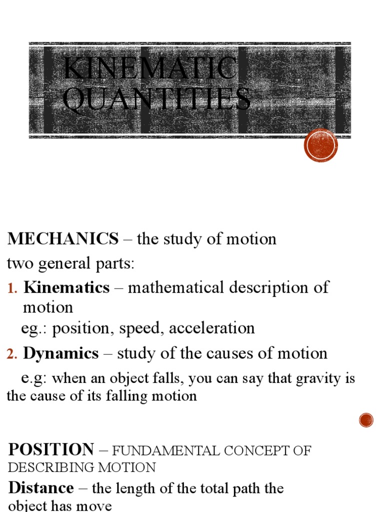 Kinematic Quantities | PDF | Velocity | Acceleration