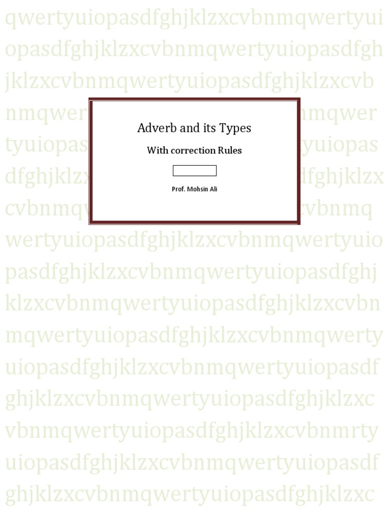 Adverb and Its Types: With Correction Rules | PDF | Adverb | Adjective