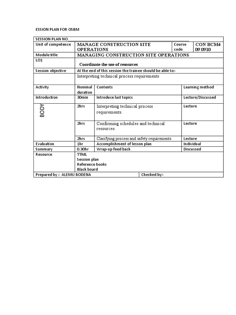 Manage Construction Site Operations Con Bcm4 09 0910 Managing ...