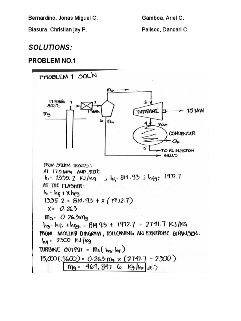 Geothermal Power Plant Solutions | PDF | Continuum Mechanics | Quantity