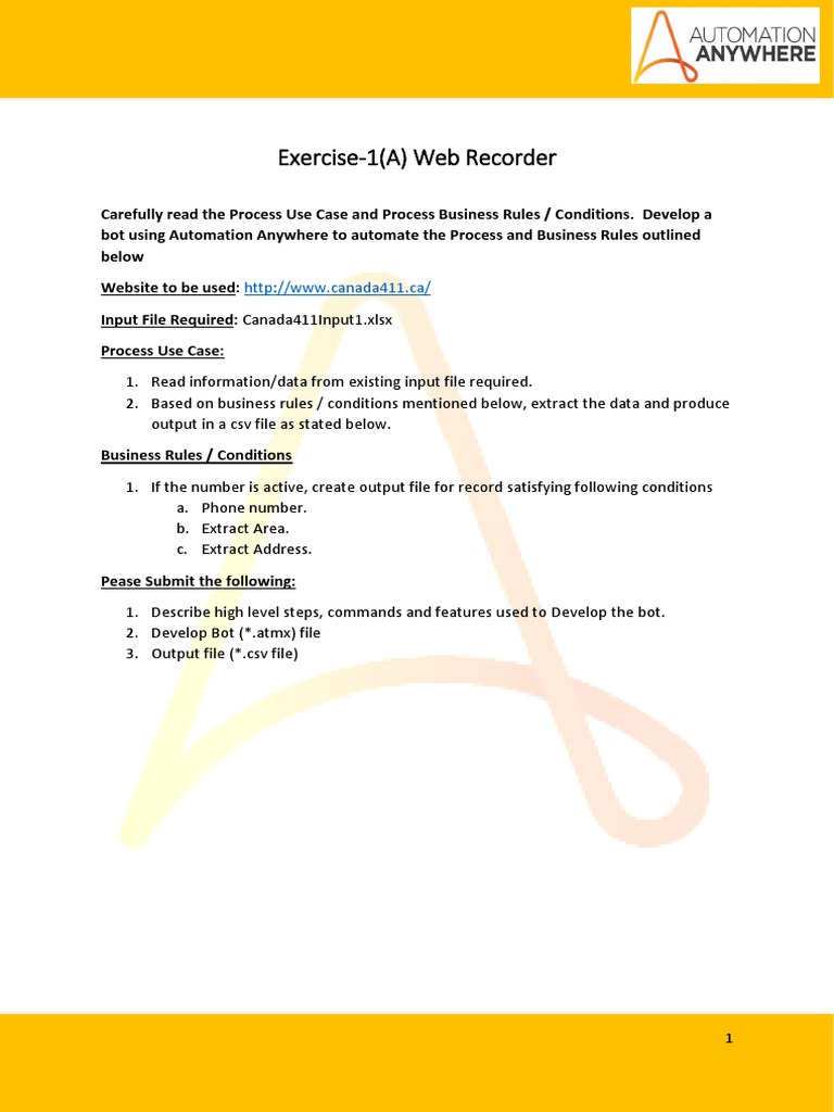 Exercise-1 (A) Web Recorder | PDF