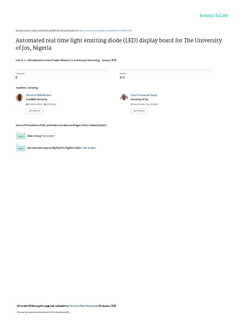 Automated Real Time Light Emitting Diode (LED) Display Board For The ...