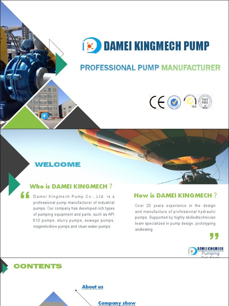 Presentation of Damei Kingmech | PDF | Pump | Sewage Treatment