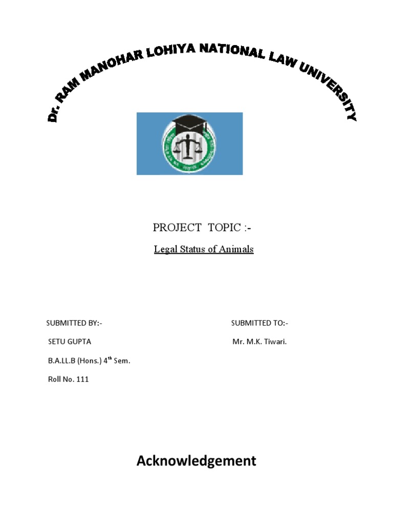 Legal Status of Animals Explained | PDF | Trust Law | Property