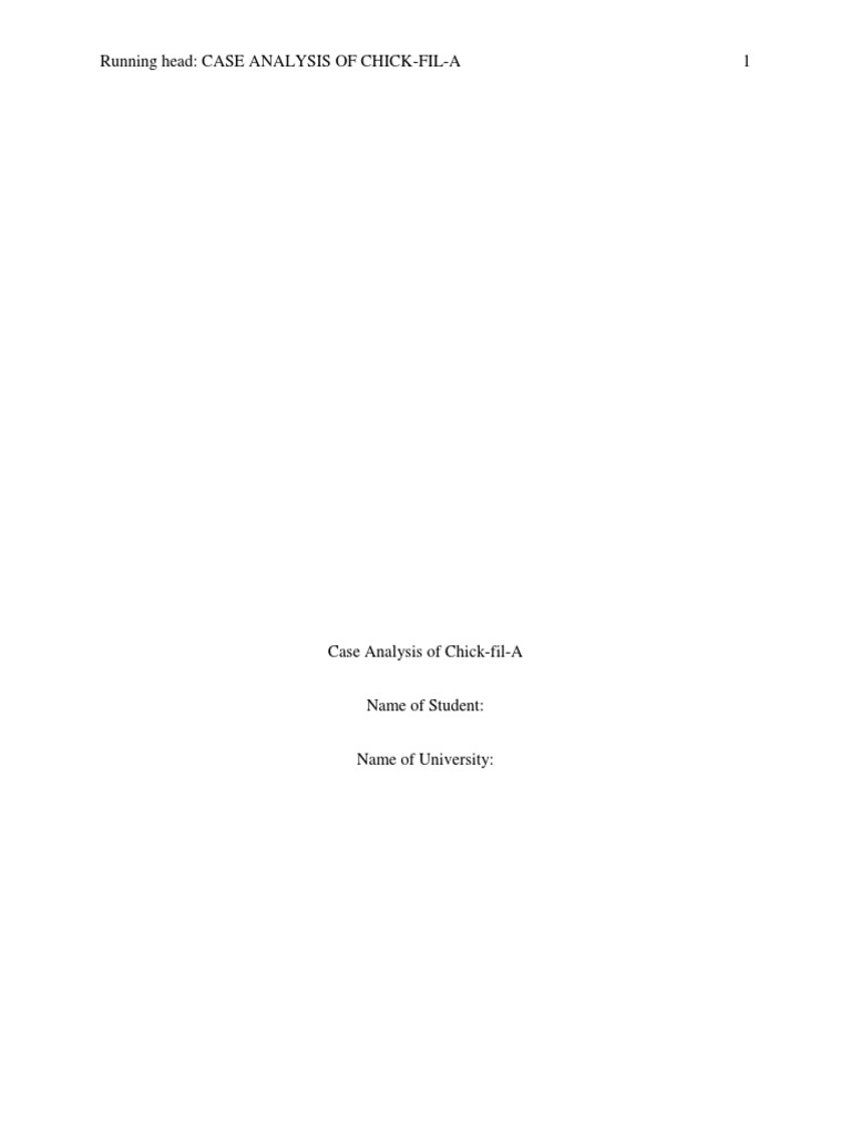 Case Analysis of Chick-fil-A PDF | PDF | Fast Food | Mc Donald's