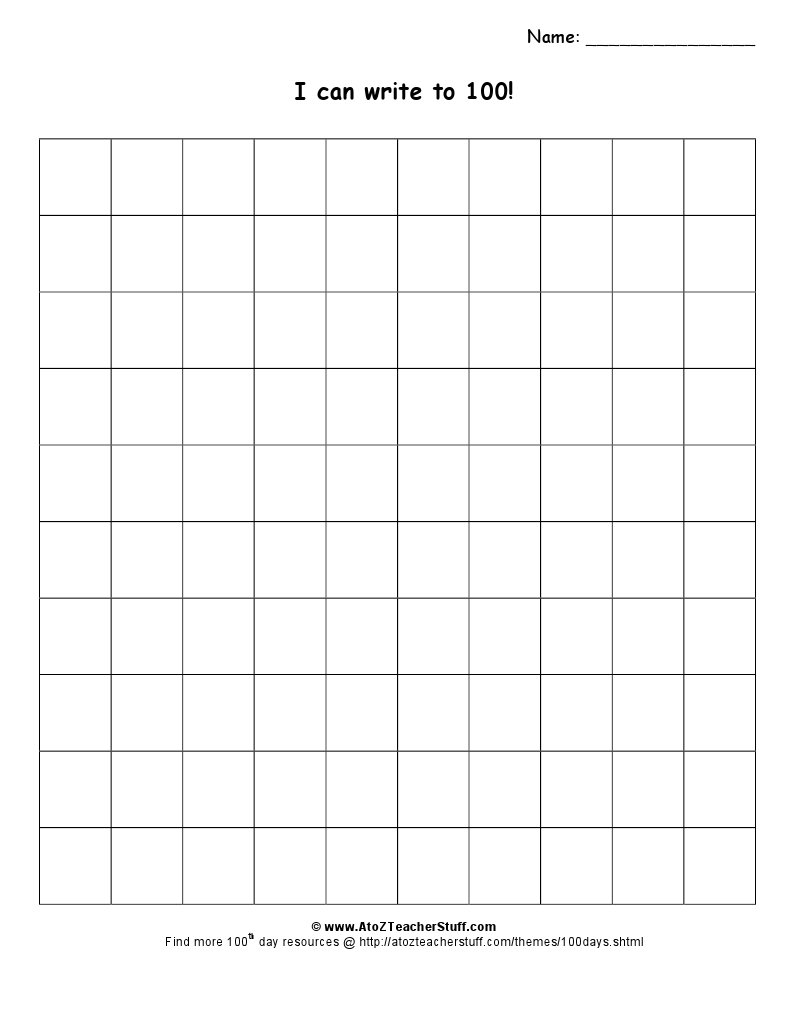 I Can Write To 100!: Name | PDF