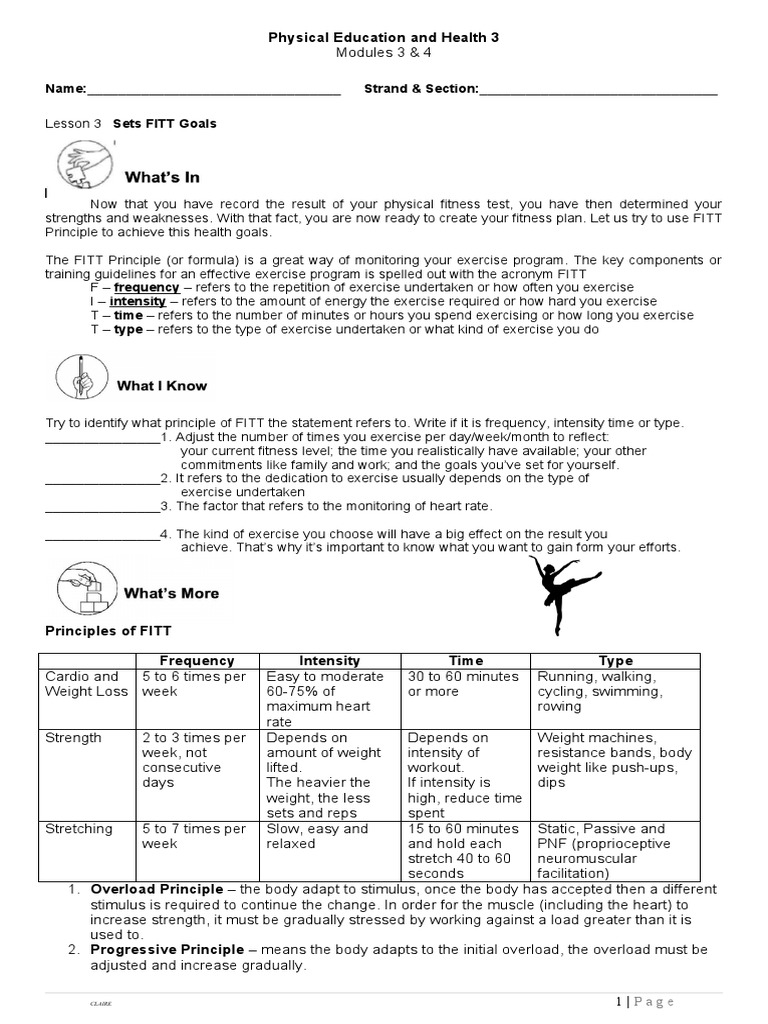 PE Health 12 HOPE 3 Q1 Module 3 4 | PDF | Physical Fitness | Dances