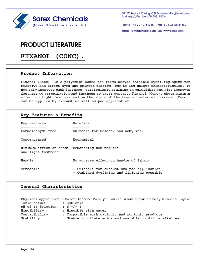 NFDF - Sarex | Download Free PDF | Dye | Ion