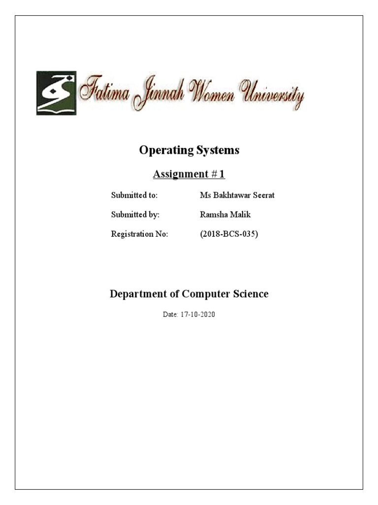 Operating System Assignment#1 | PDF | Operating System | Mac Os