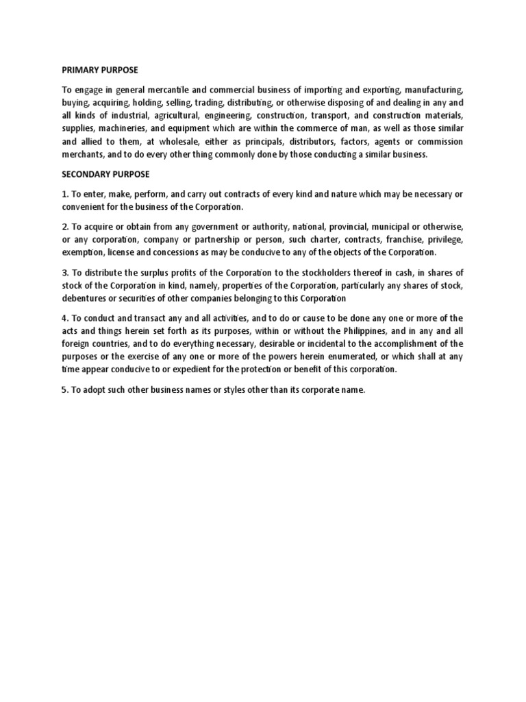 Primary Purpose | PDF