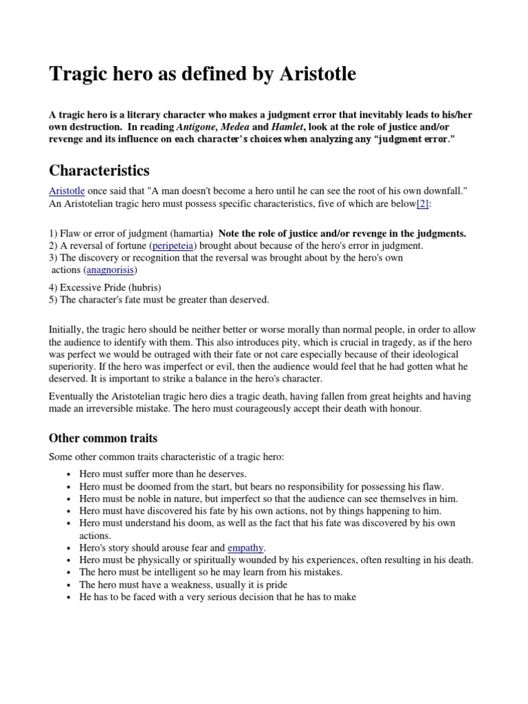 Definition of Tragic Hero PDF | PDF