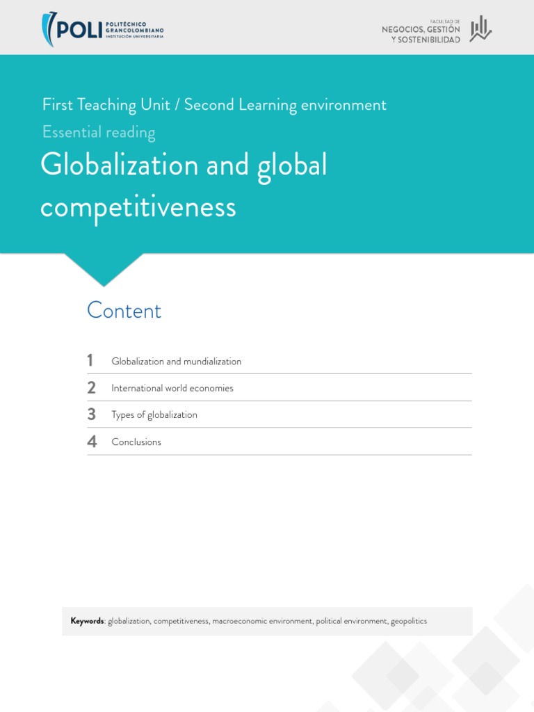 Globalization and Global Competitiveness: Content | PDF | Globalization | Bric