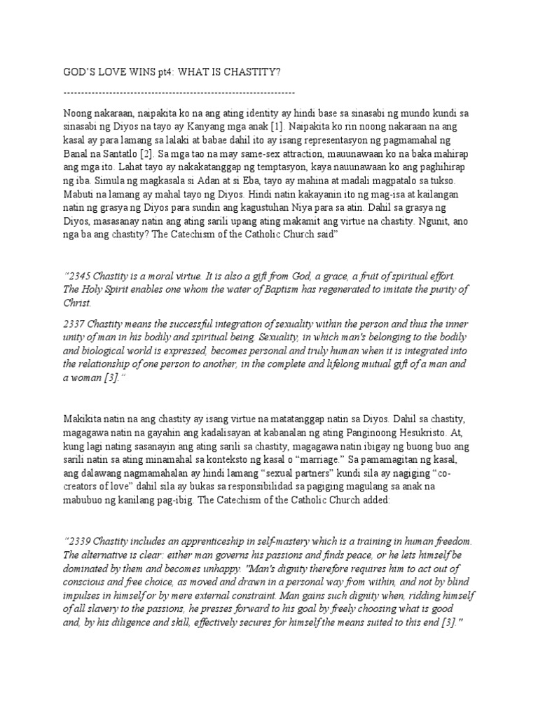 GOD'S LOVE WINS pt4, WHAT IS CHASTITY | PDF