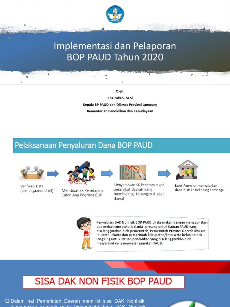 Pelaporan BOP PAUD 2020 via SIMDAK | PDF