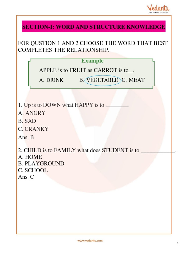 Ieo English Olympiad Sample Question Paper 2 Class 3 PDF | PDF ...