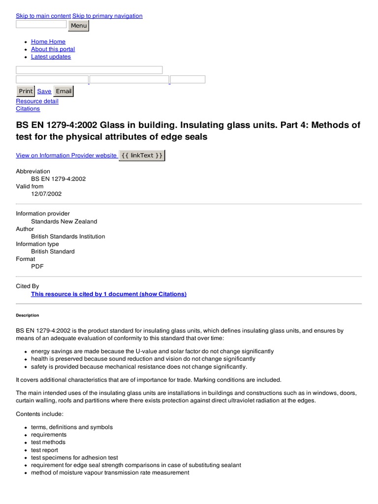 BS EN 1279-4:2002 Glass in Building. Insulating Glass Units. Part 4 ...