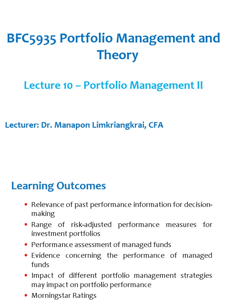 BFC5935 Portfolio Management and Theory | PDF | Sharpe Ratio ...