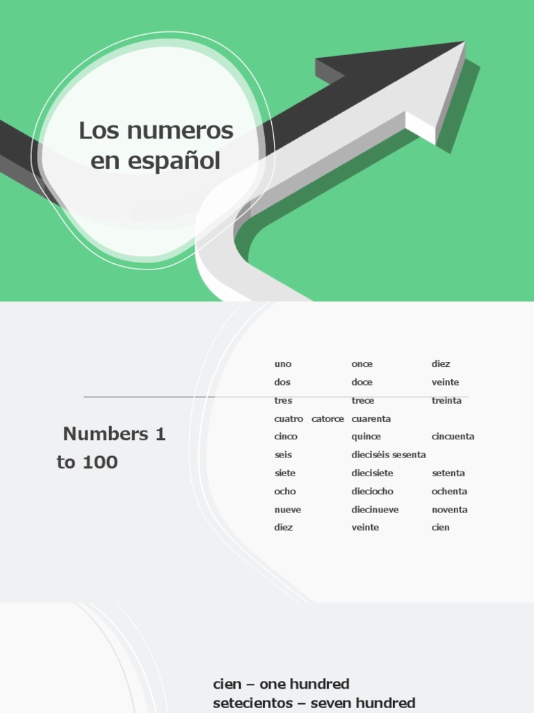 Los Numeros en Espanol | PDF