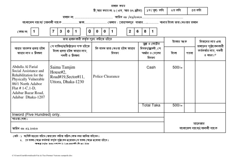 Vat & Tax Format Various Sampole | PDF | Government Finances | Taxes
